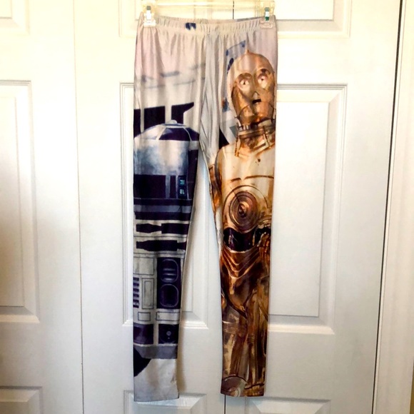 unknown | Pants & Jumpsuits | Star Wars Graphic Leggings C3p R2d2 Android Tights Shiny Stretchy ...
